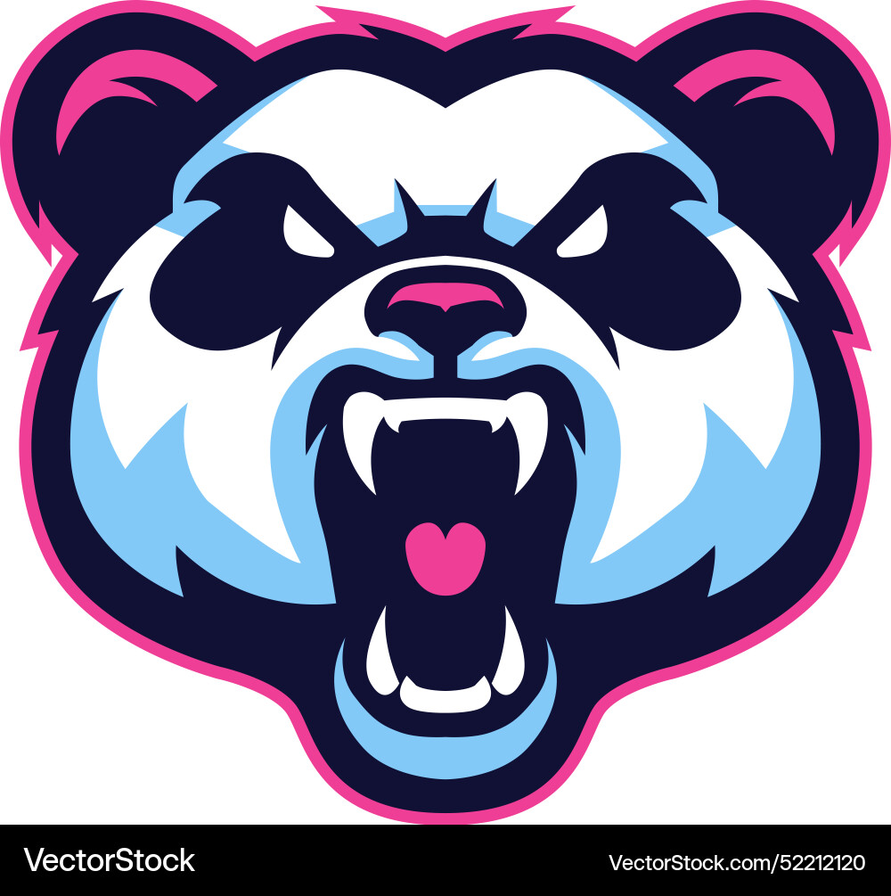 Stylized panda bear head logo Royalty Free Vector Image