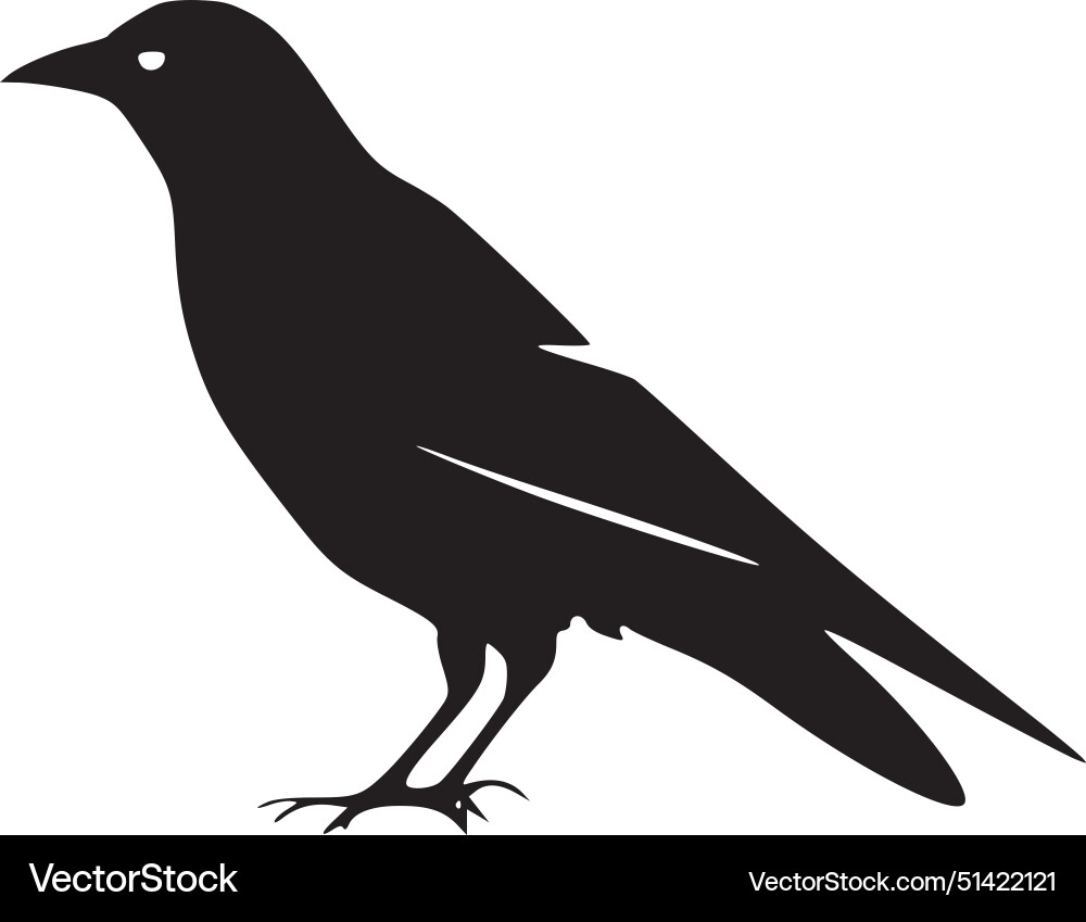 Crow - minimalist and flat logo Royalty Free Vector Image