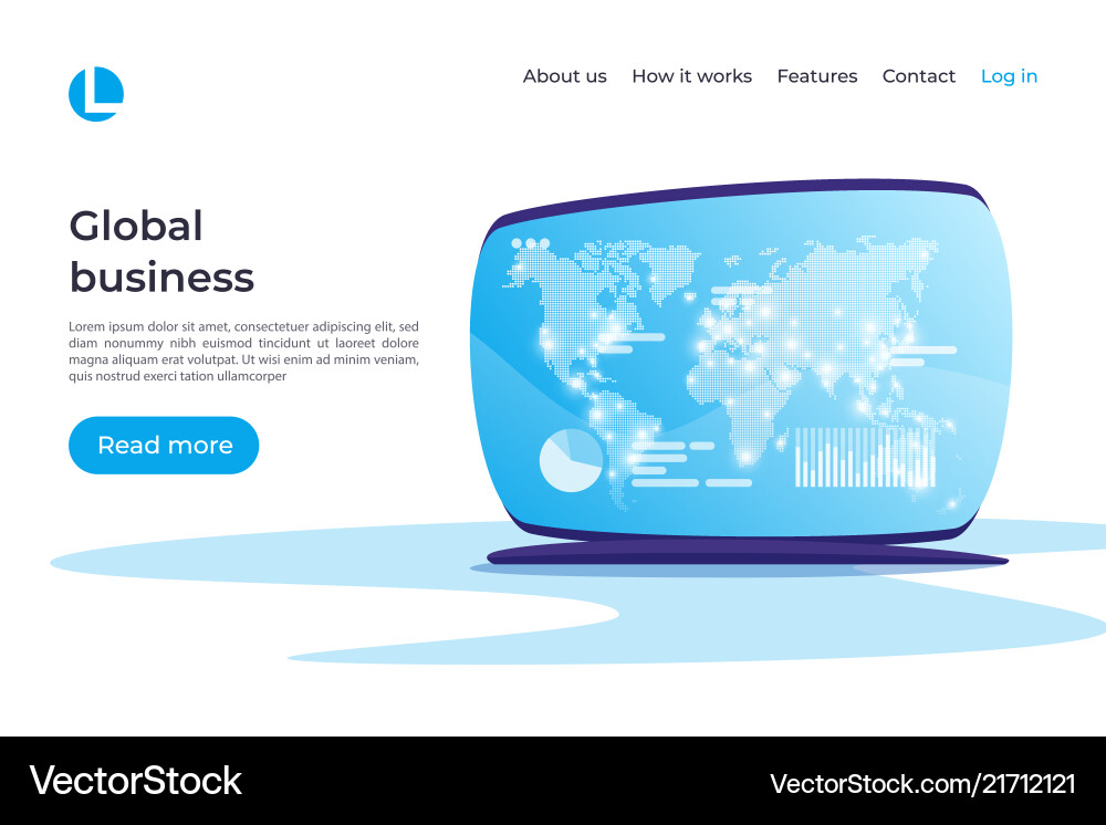 Global business analytics strategy planning Vector Image