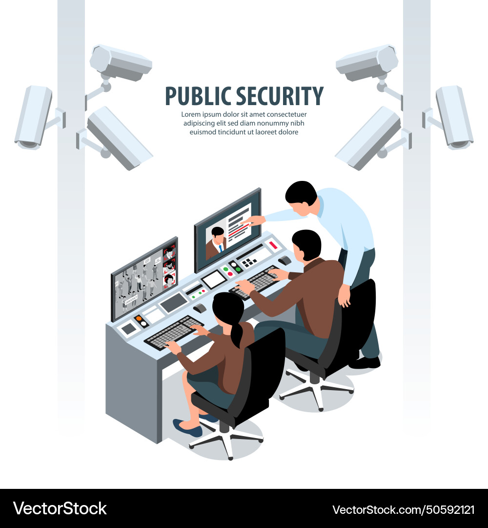 Public security cctv background Royalty Free Vector Image