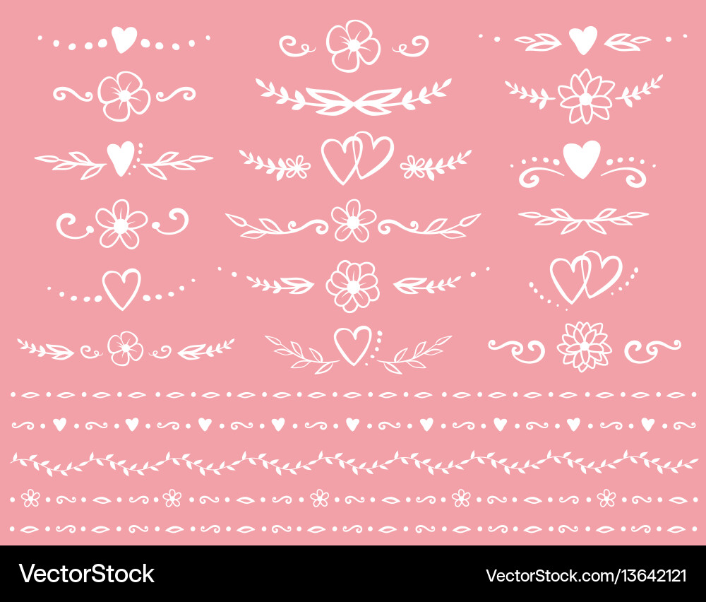 Romantic dividers set Royalty Free Vector Image