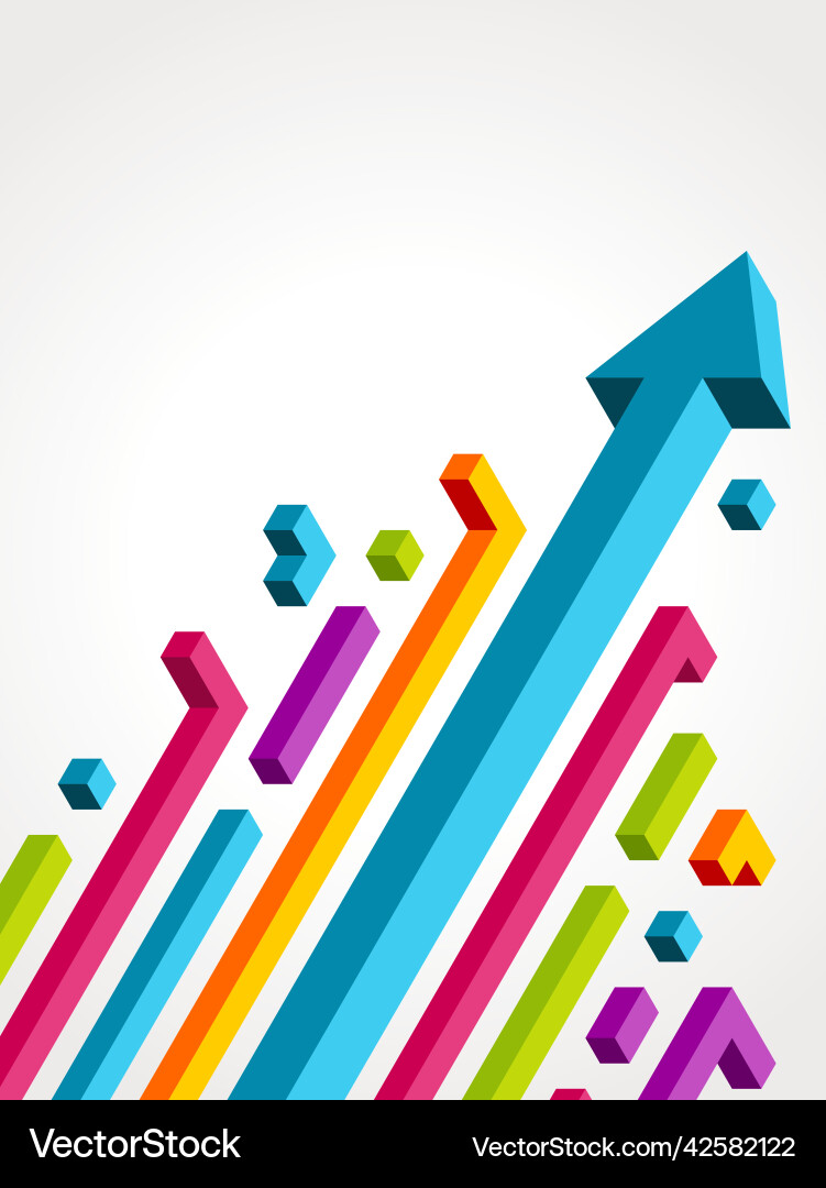 Abstract multicolored geometric shape arrow Vector Image