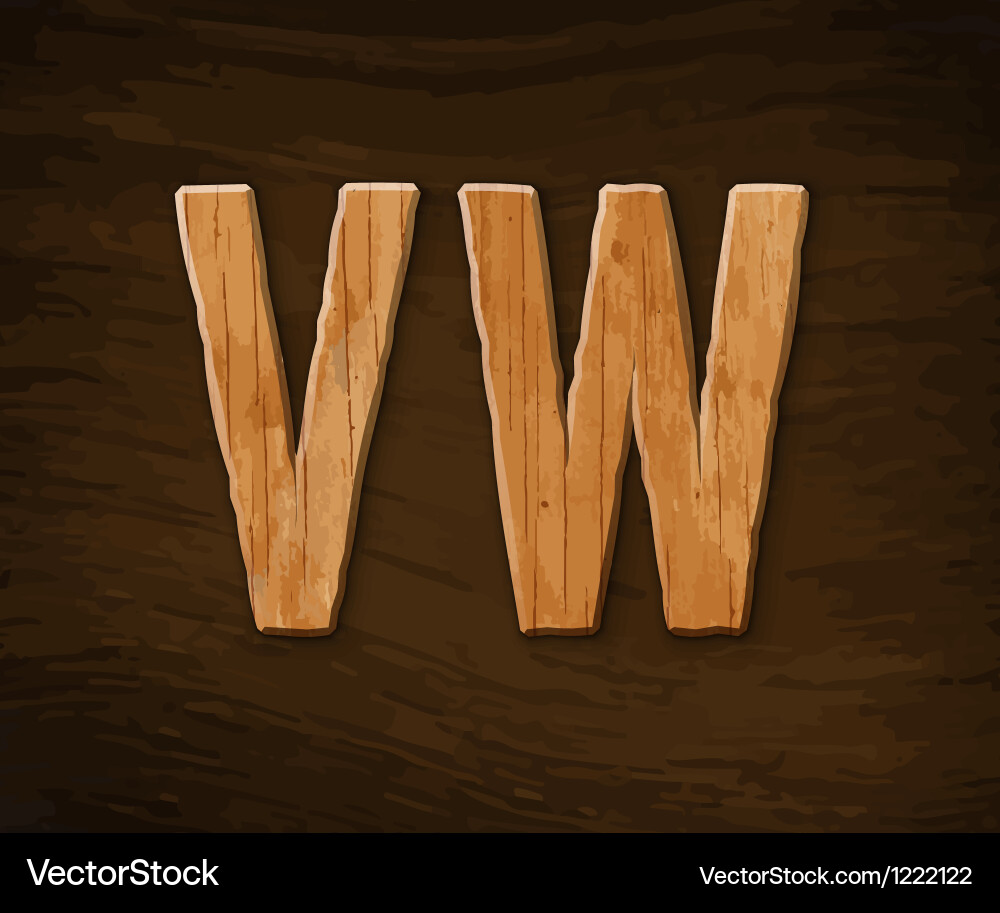 Alphabet made of wood Royalty Free Vector Image