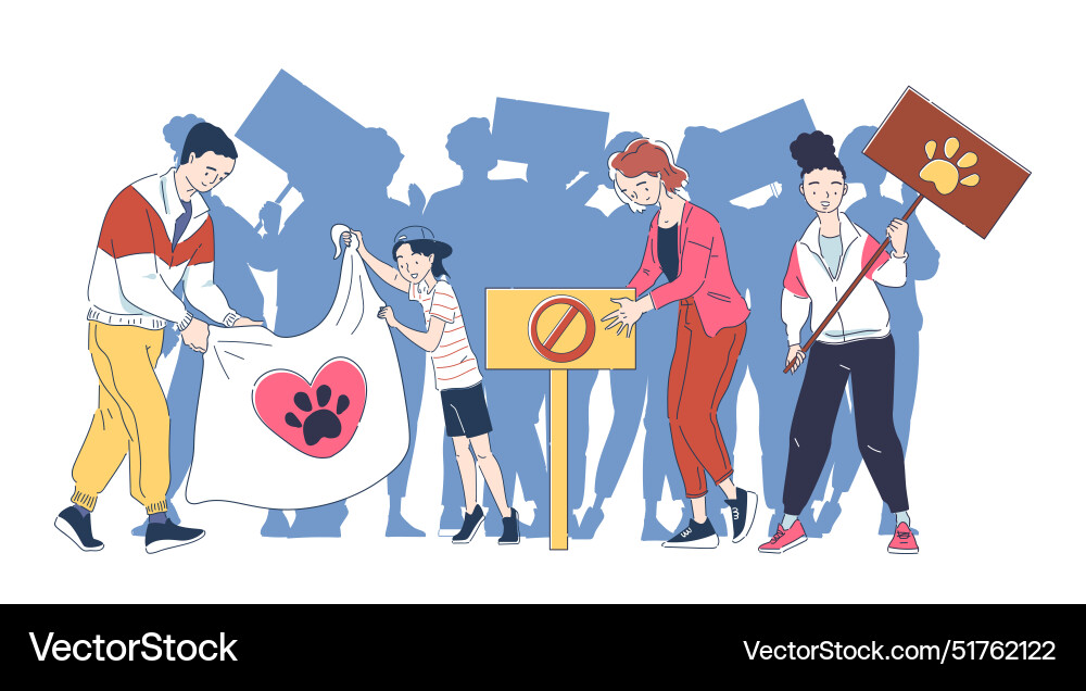 Animal Rights Protest Royalty Free Vector Image
