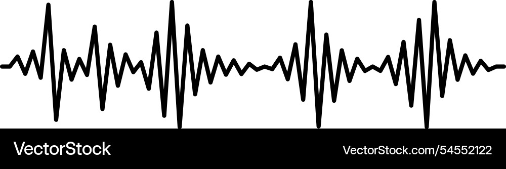 Black oscillating sound waves are visualizing Vector Image