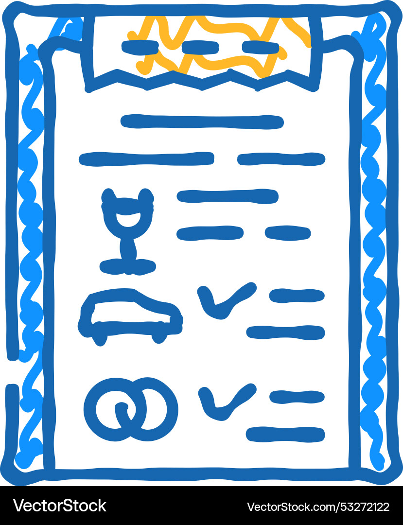 Checklist wedding organization icon doodle Vector Image