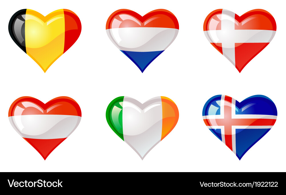 Flags heart Royalty Free Vector Image - VectorStock