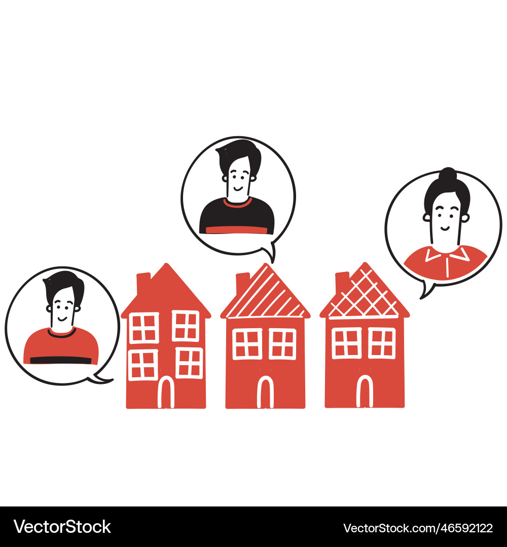 Hand drawn doodle real estate ownership Royalty Free Vector
