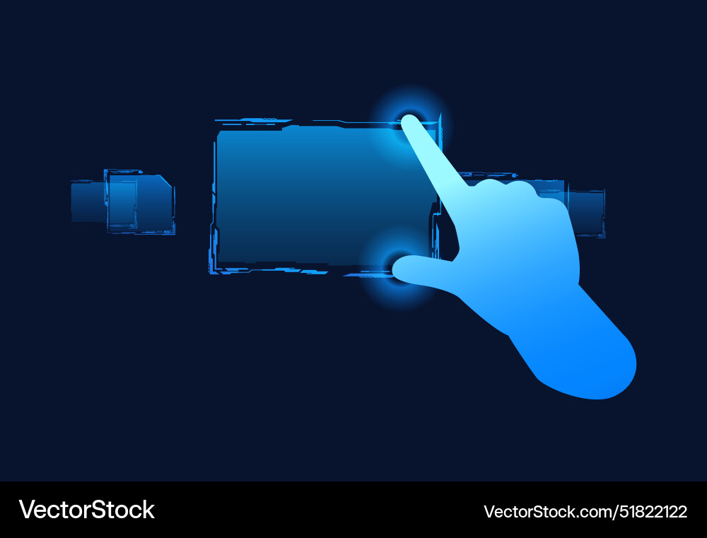 Hand gesture interface Royalty Free Vector Image Hand gesture interface Royalty Free Vector Image