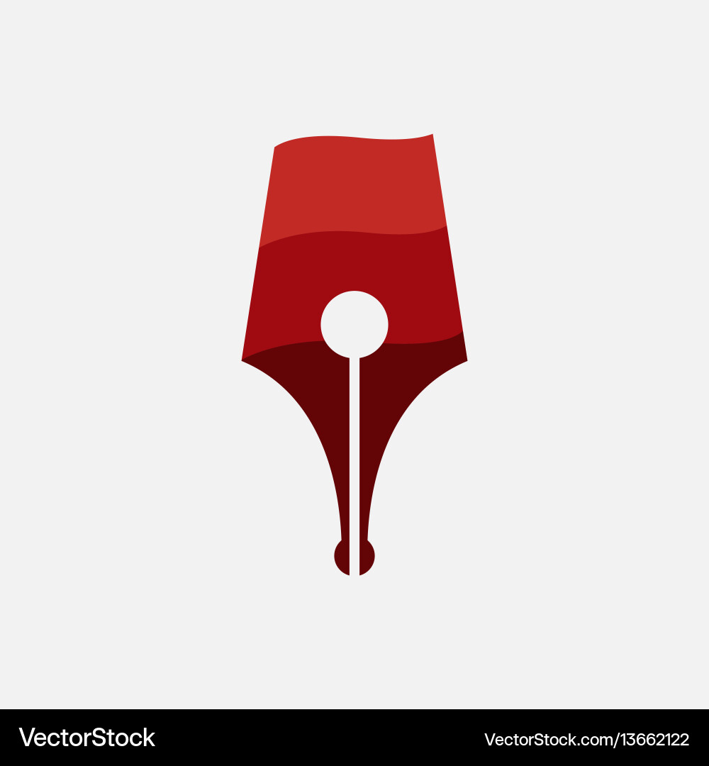 Isolated silhouette logo in red ink pen Royalty Free Vector