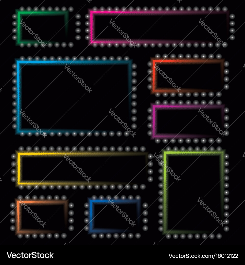 Neon Colored Frame Set Royalty Free Vector Image