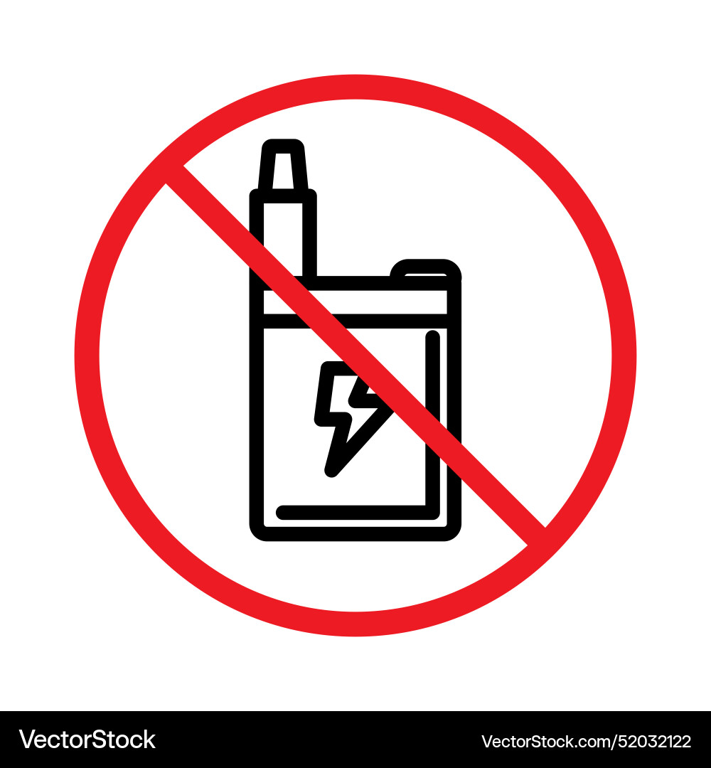 No electronic vaping icon linear logo mark Vector Image