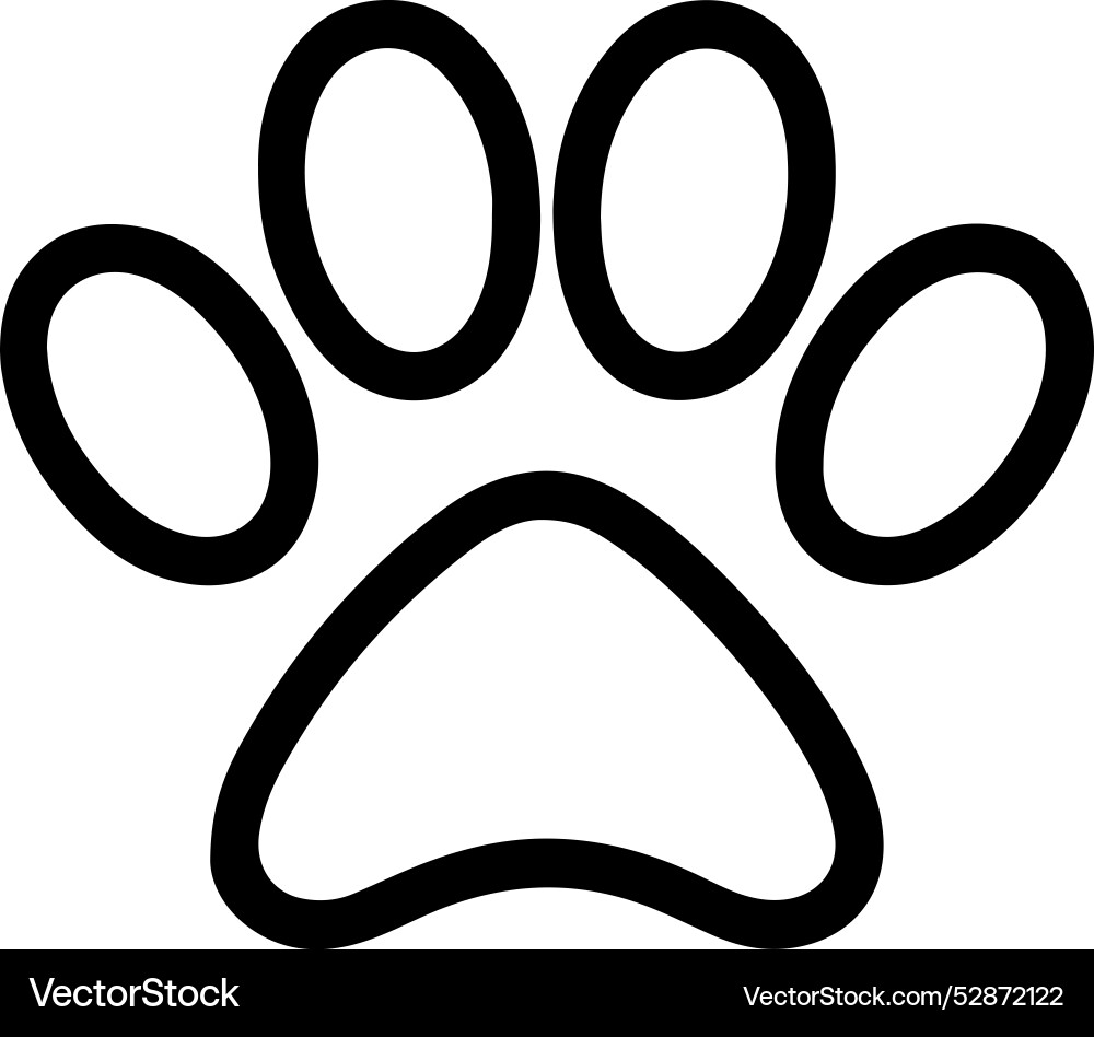 Paw print icon set dog or cat Royalty Free Vector Image