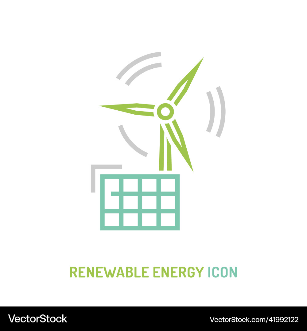 Erneuerbare Energiequelle Symbol Zeichen Vektorbild