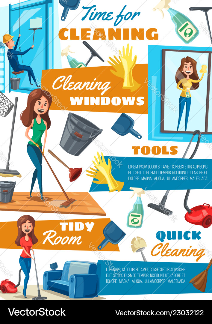 Washing windows and cleaning service household Vector Image