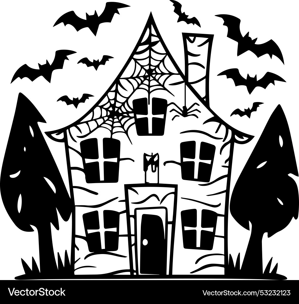 A creepy halloween ghost house design – Royalty-Free Vector | VectorStock