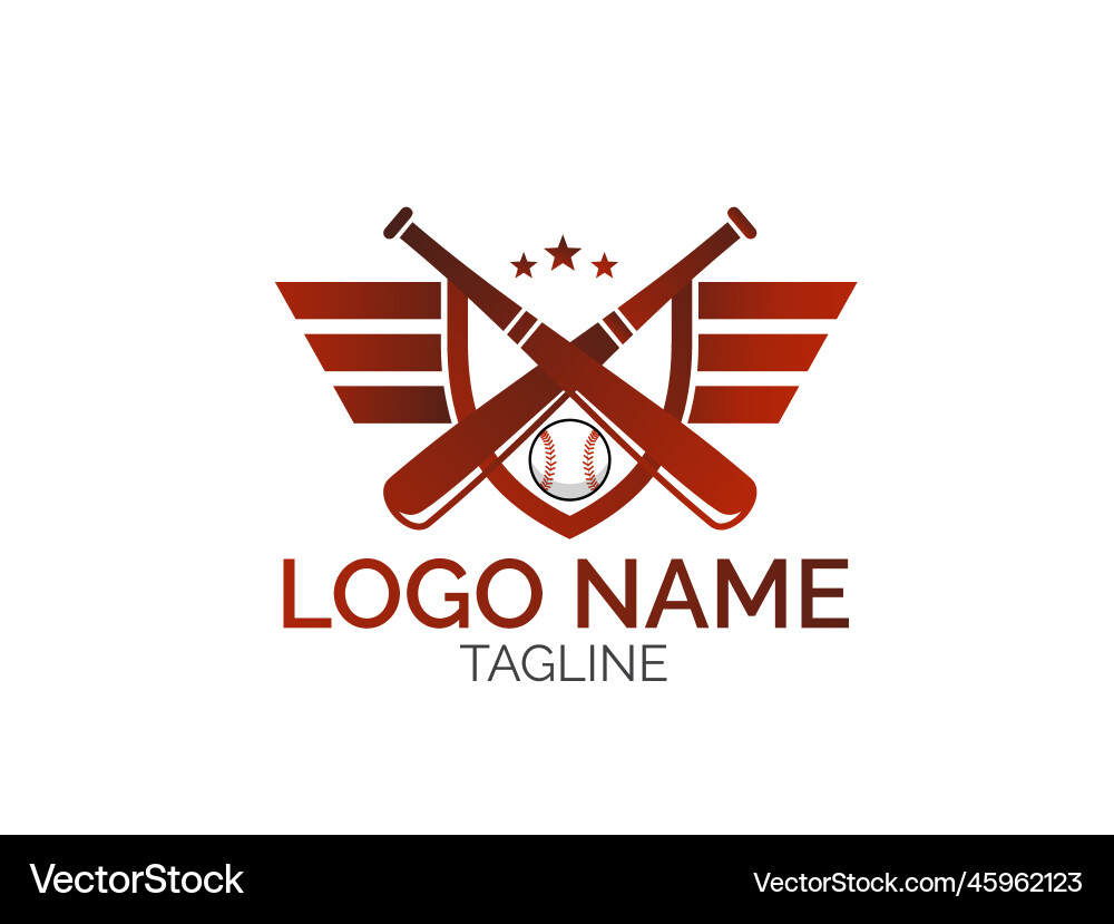 Baseball logo design sports creative Royalty Free Vector