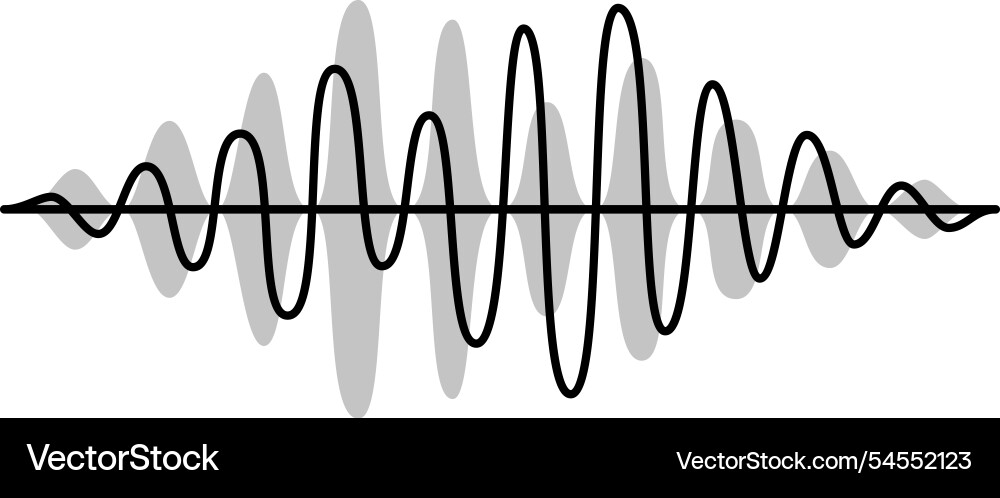 Black and gray sound waves visualizing abstract Vector Image
