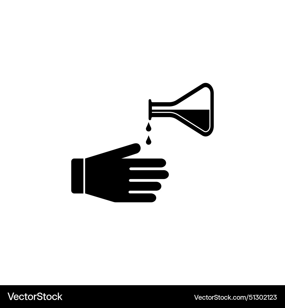 Caustic chemicals danger dripping acid flat icon Vector Image