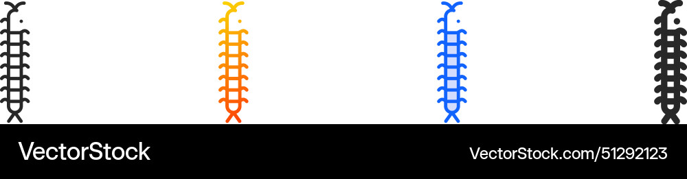 Centipede iconthin linear gradient blue stroke Vector Image