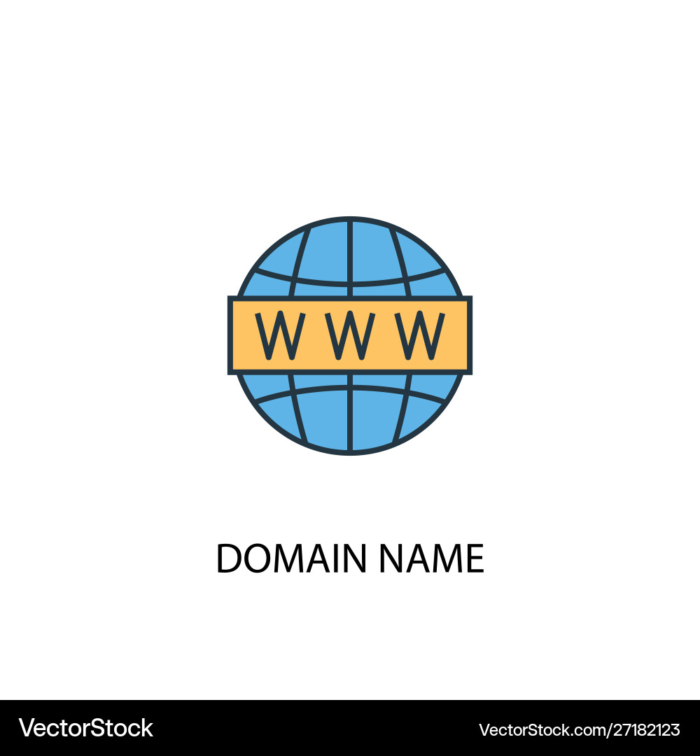 Domain name concept 2 colored line icon simple Vector Image