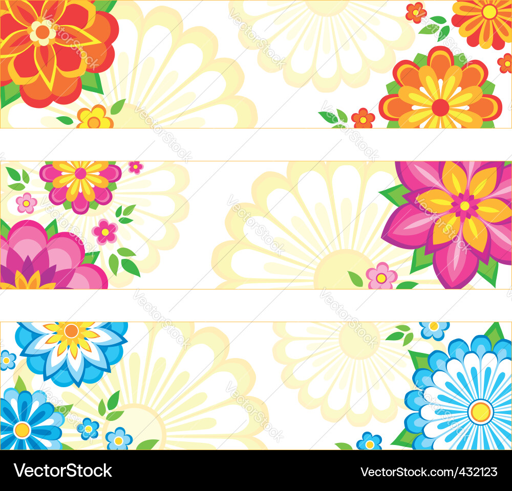 Flower banners Royalty Free Vector Image - VectorStock