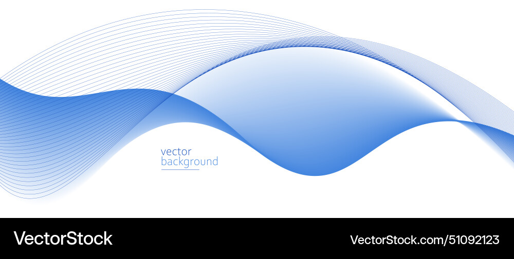 Flowing blue curve shape with soft gradient Vector Image