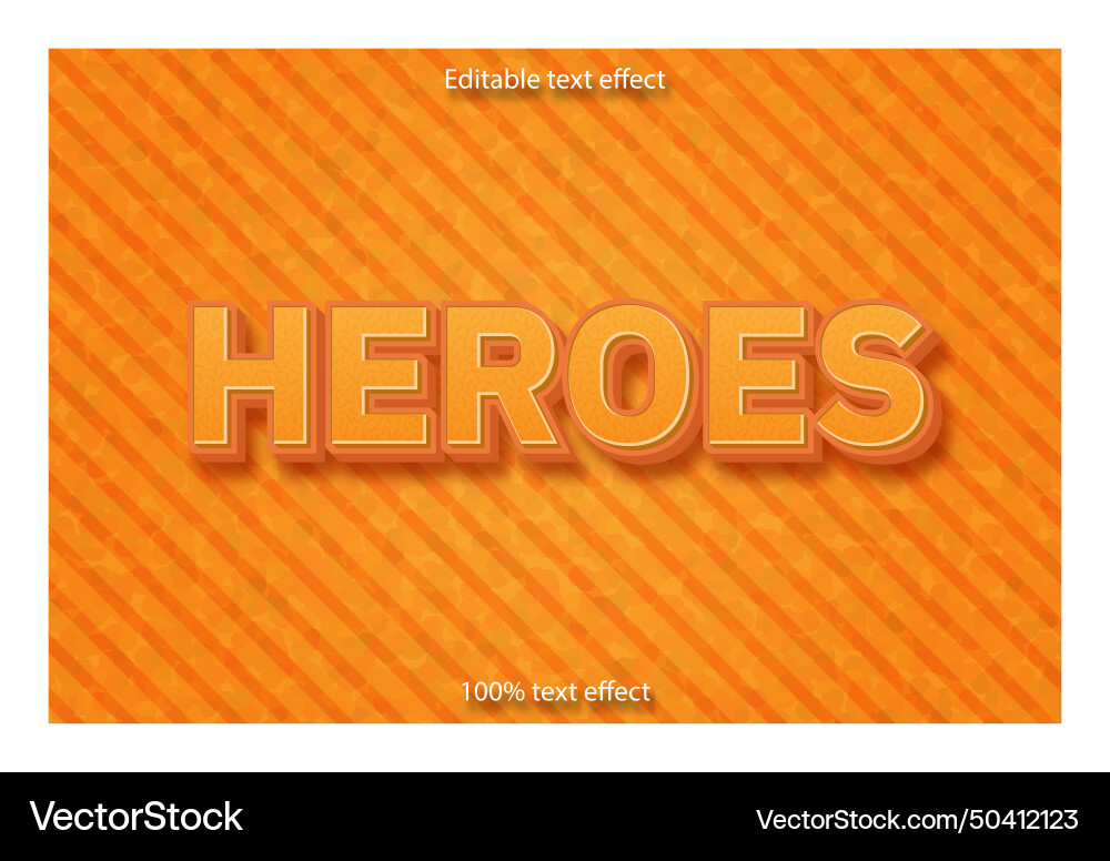 Heroes editable text effect cartoon style Vector Image