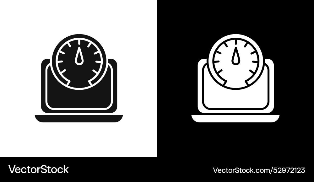 Network speed test icon flat line symbol set Vector Image