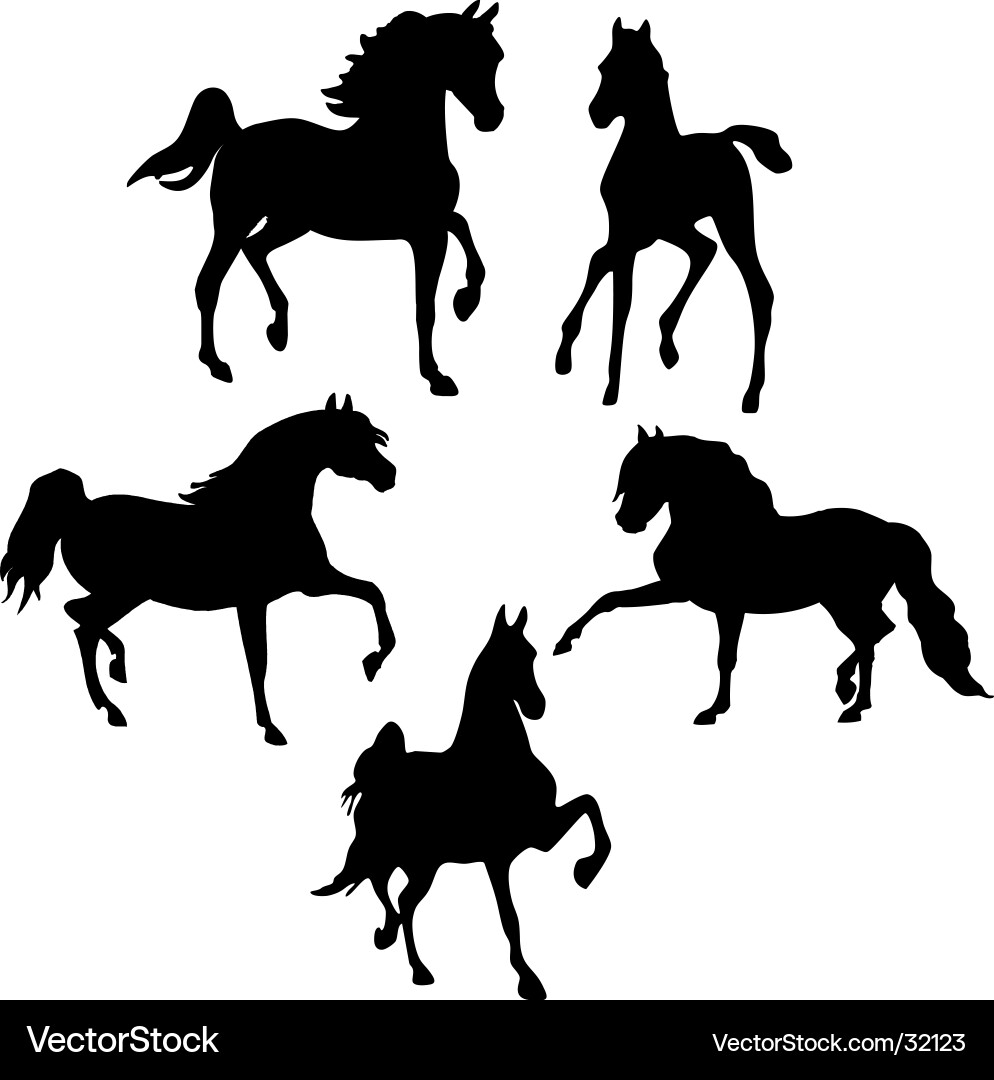 Prancing ponies Royalty Free Vector Image - VectorStock