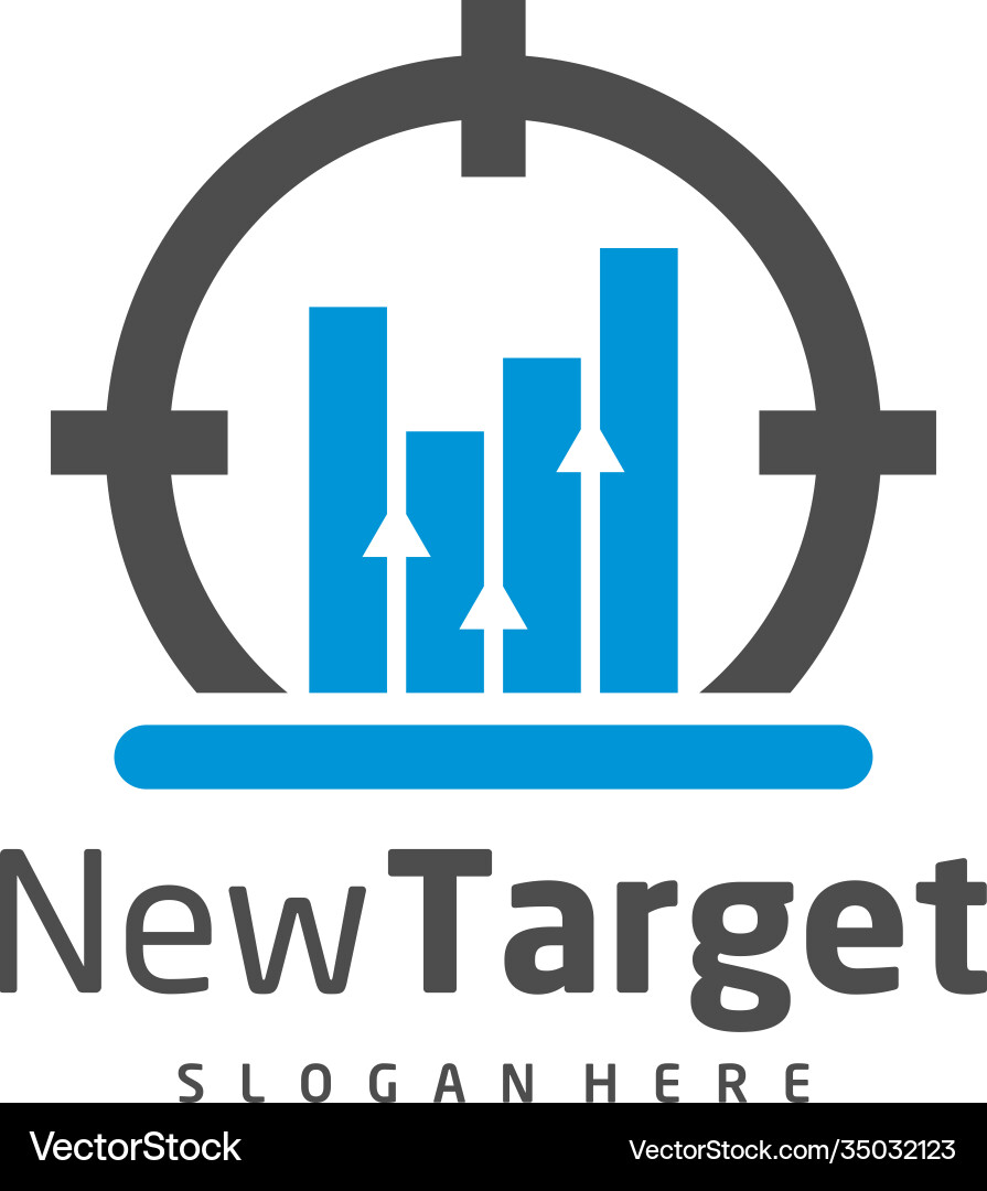 Stats target logo template creative Royalty Free Vector