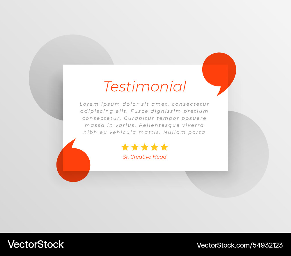 Testimonial quote message white template Vector Image