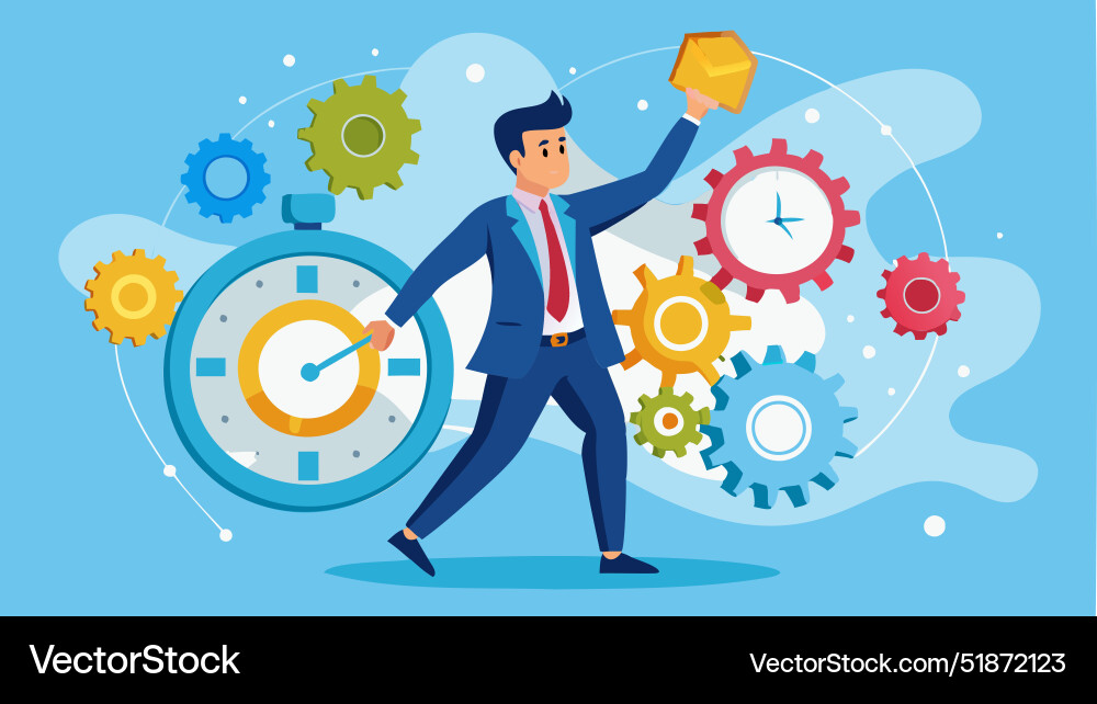 Time management mastery business efficiency Vector Image