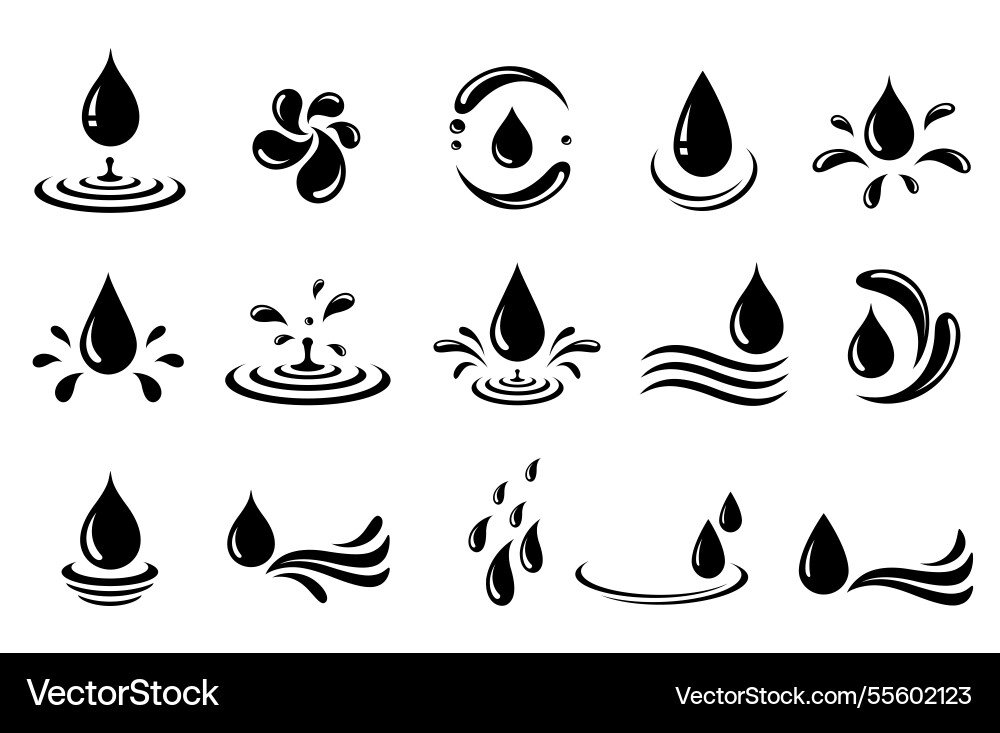 Water Droplets & Splash Elements Royalty Free Vector