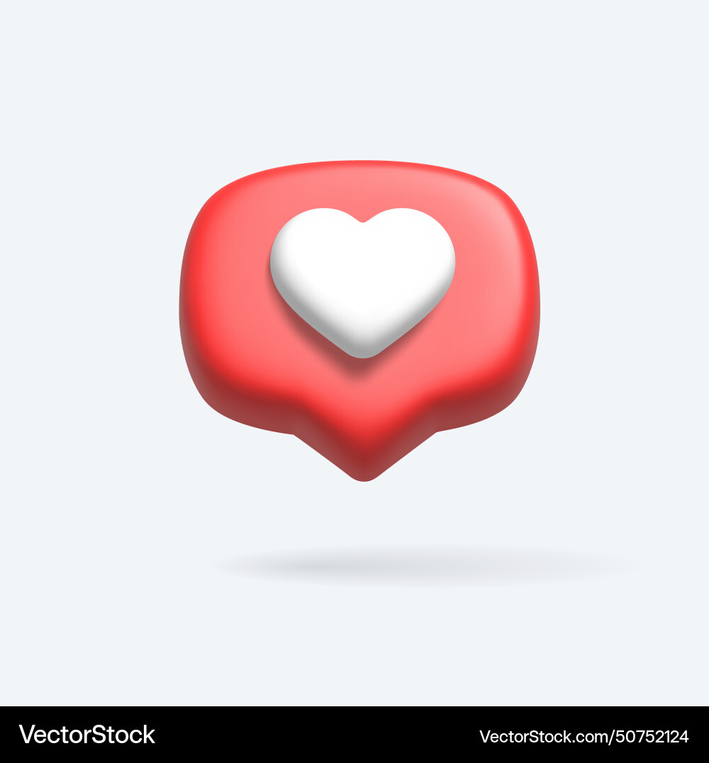 3d heart icons for social media Royalty Free Vector Image