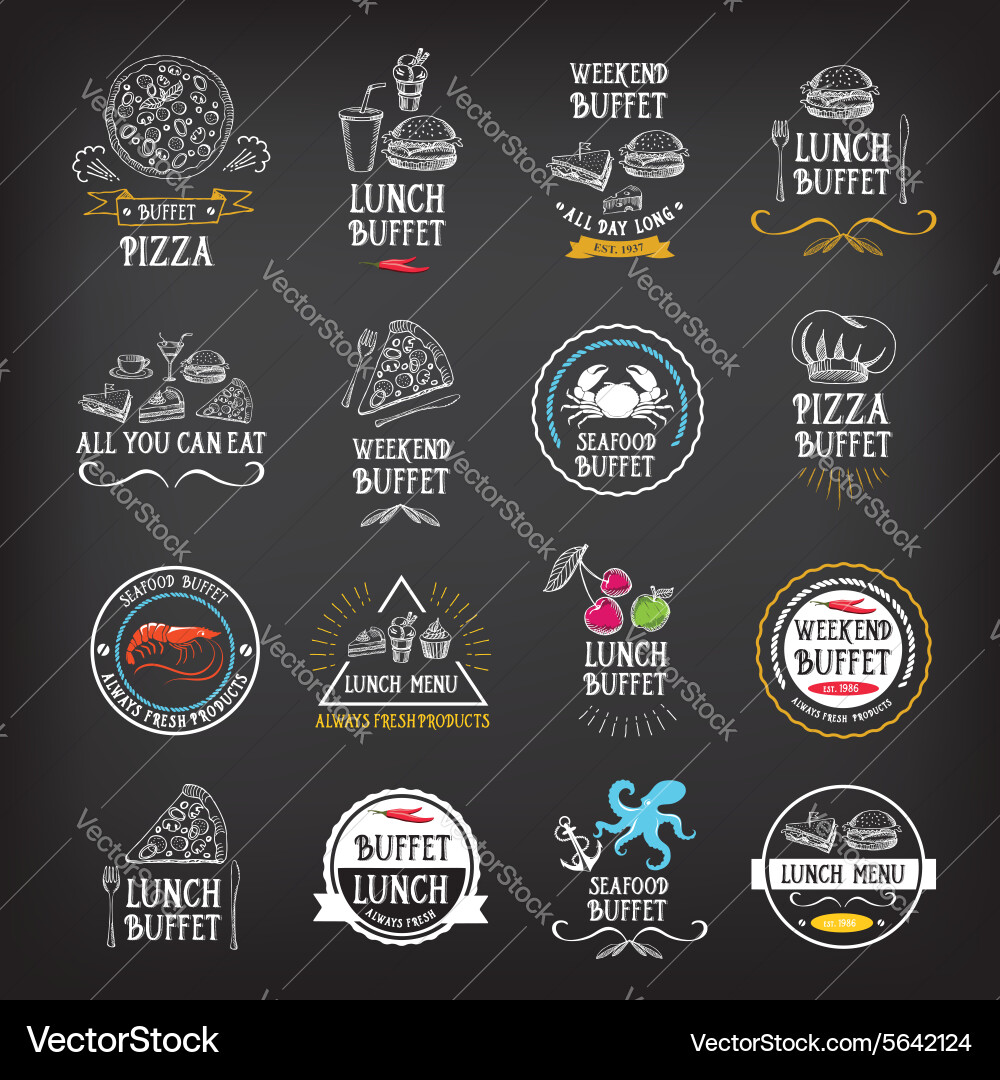 Buffet menu restaurant design all you can eat Vector Image
