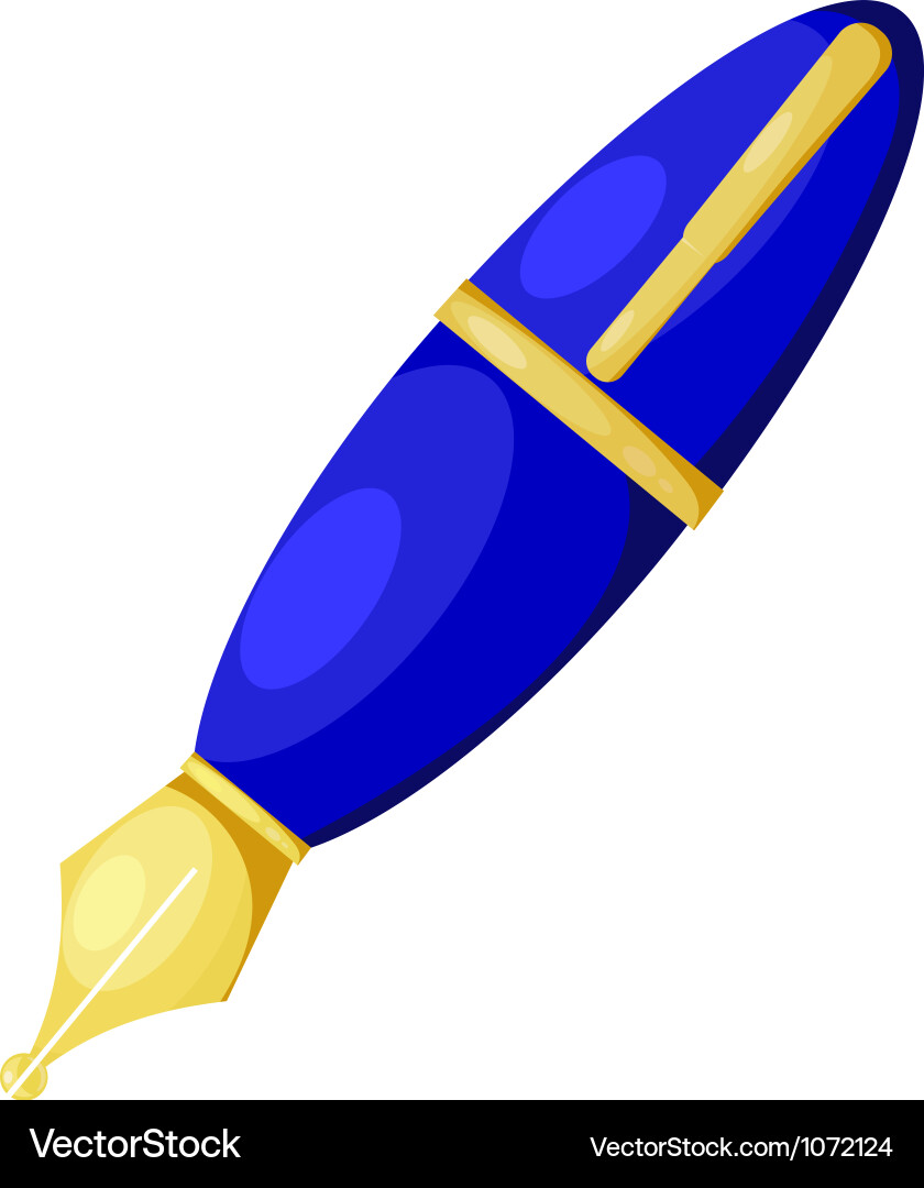 Cartoon blue pen eps10 Royalty Free Vector Image