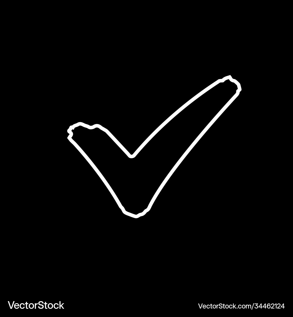 Check mark outline icon and ok symbol Royalty Free Vector