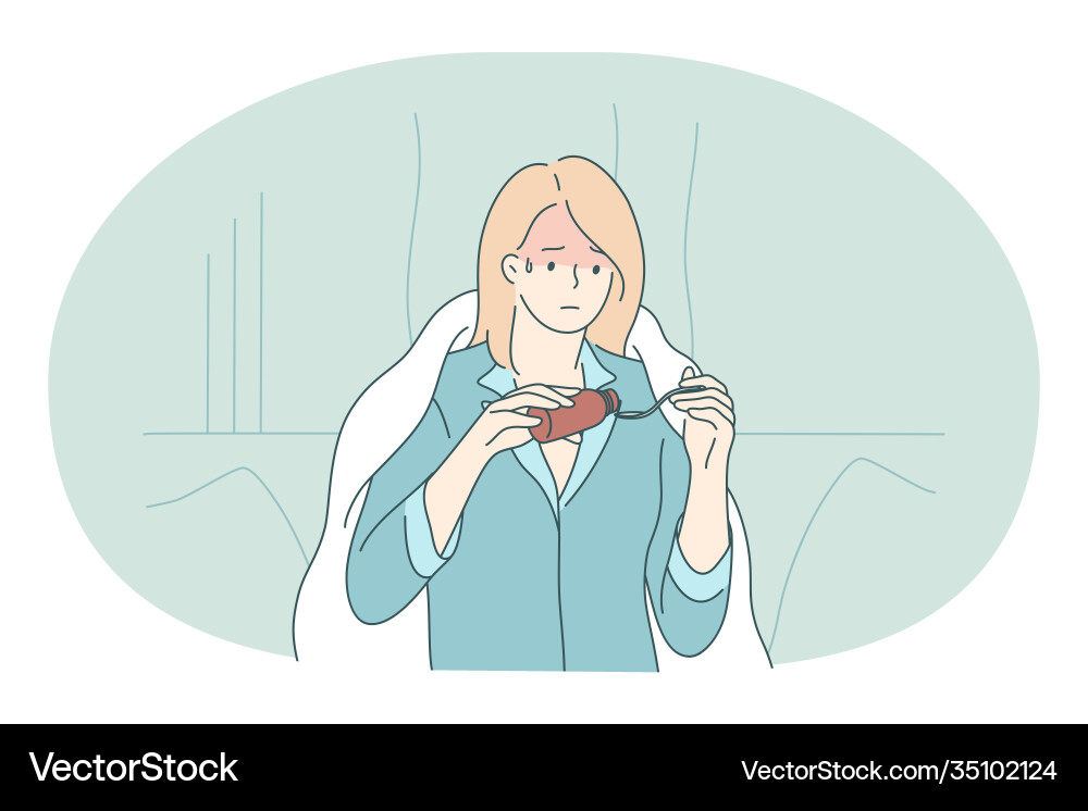 Cold flu feeling ill and infection concept Vector Image