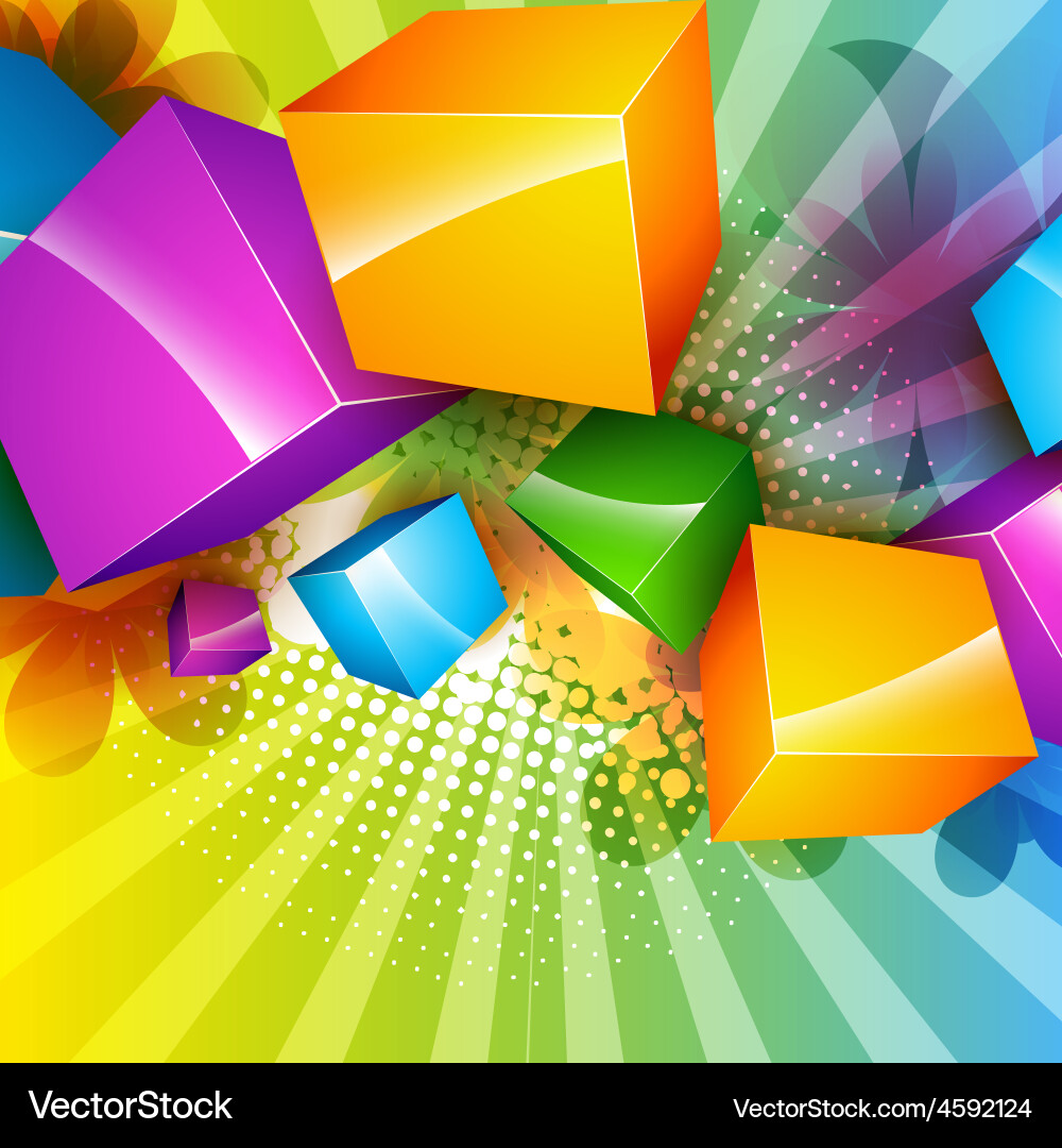 Colorful cubes Royalty Free Vector Image - VectorStock