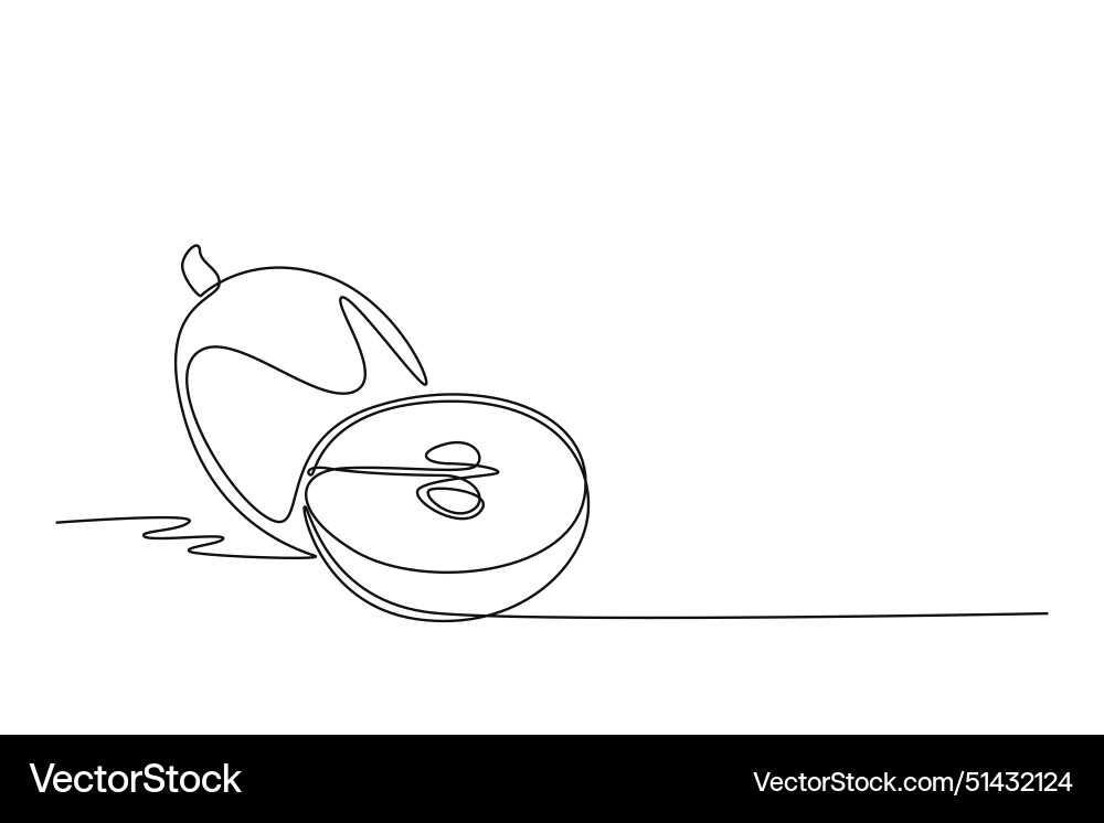 Continuous one line drawing healthy sweet organic Vector Image