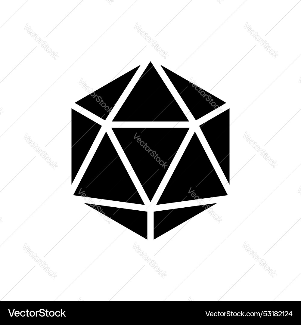 Dice d20 icon set die with 20 sides symbol 3d Vector Image