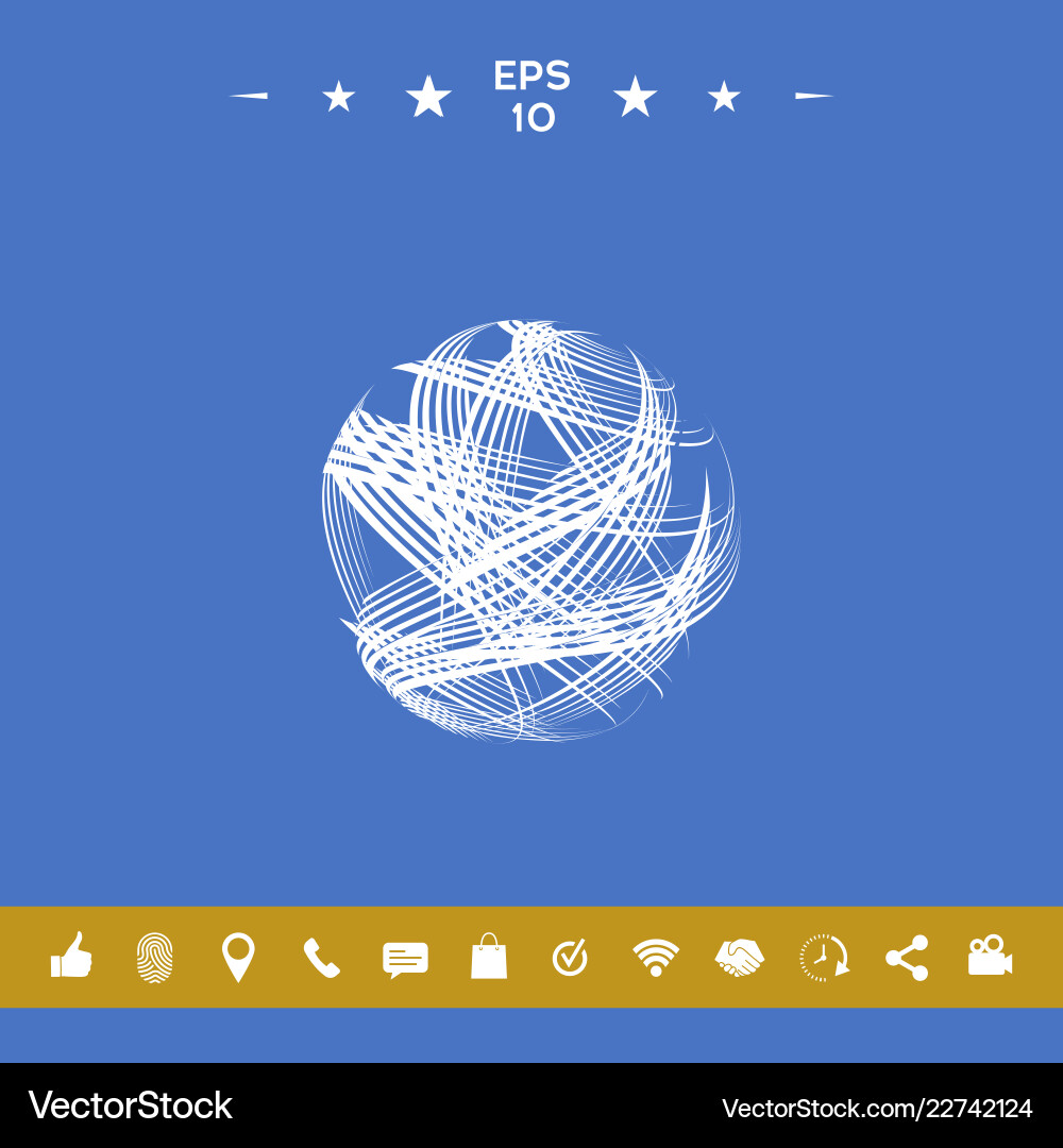 Earth logo design with multidirectional stripes Vector Image