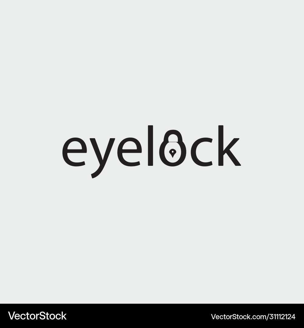 Eye lock typography logo template Royalty Free Vector Image