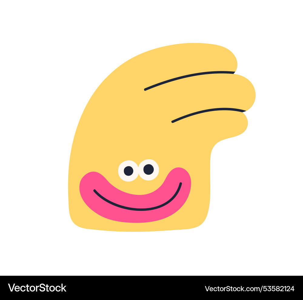 Funny humor character with happy smile cute Vector Image