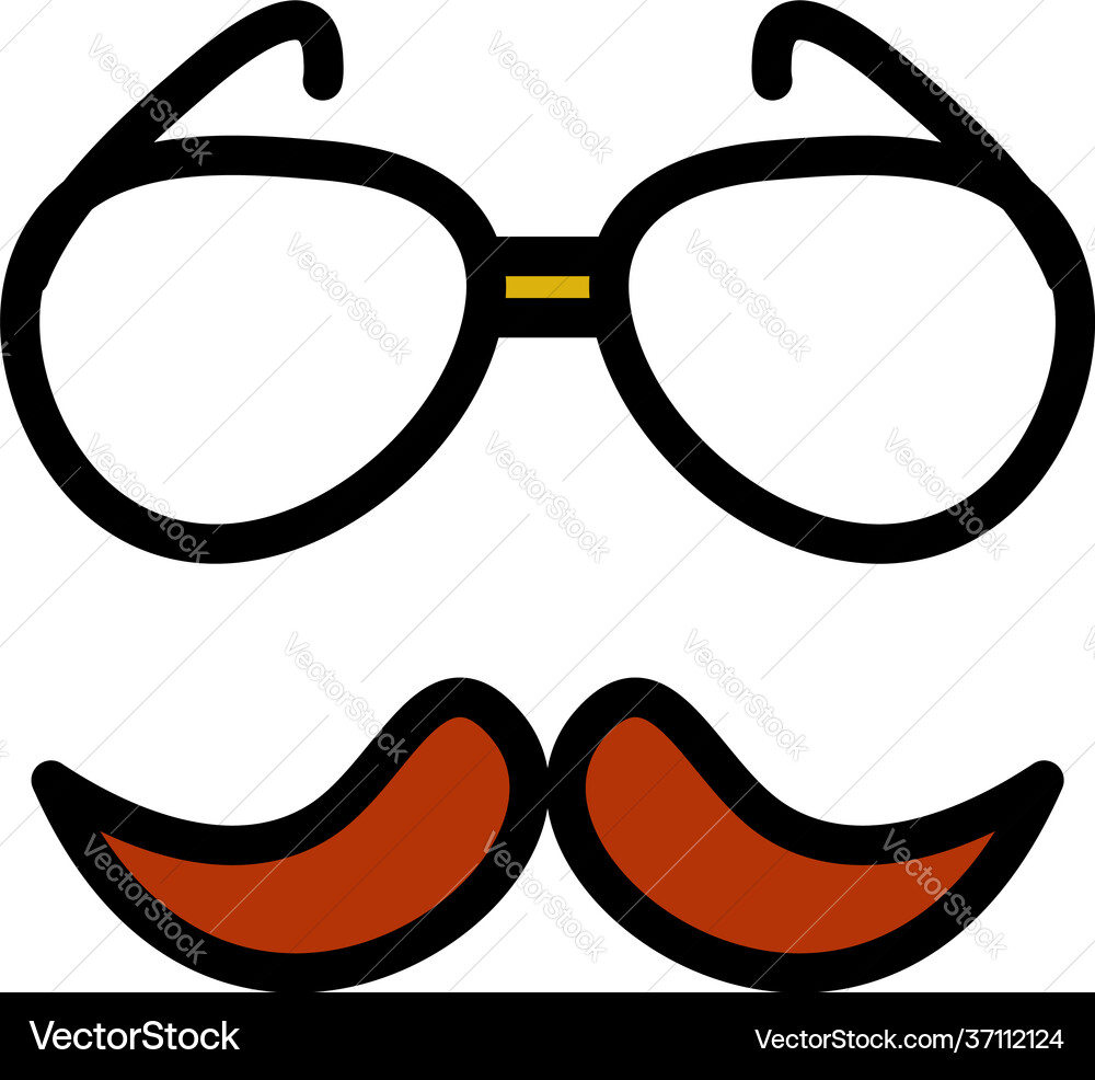 Glasses and mustache icon Royalty Free Vector Image