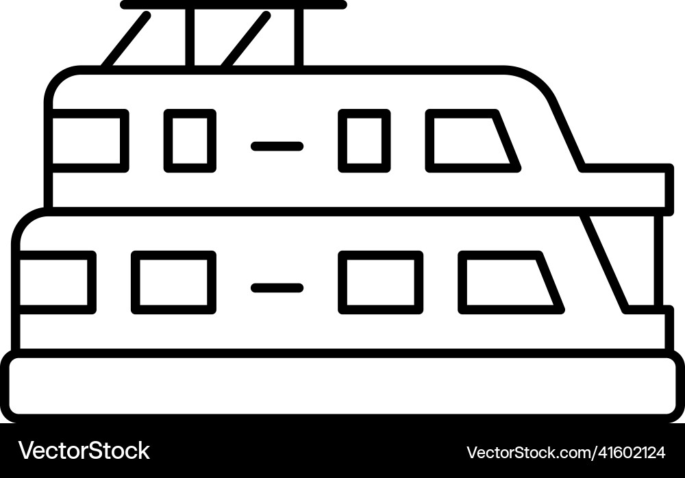 Houseboat boat line icon Royalty Free Vector Image