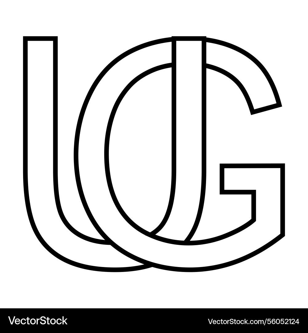 Logo-Zeichen ug gu-Symbol doppelte Buchstaben logotype u g
