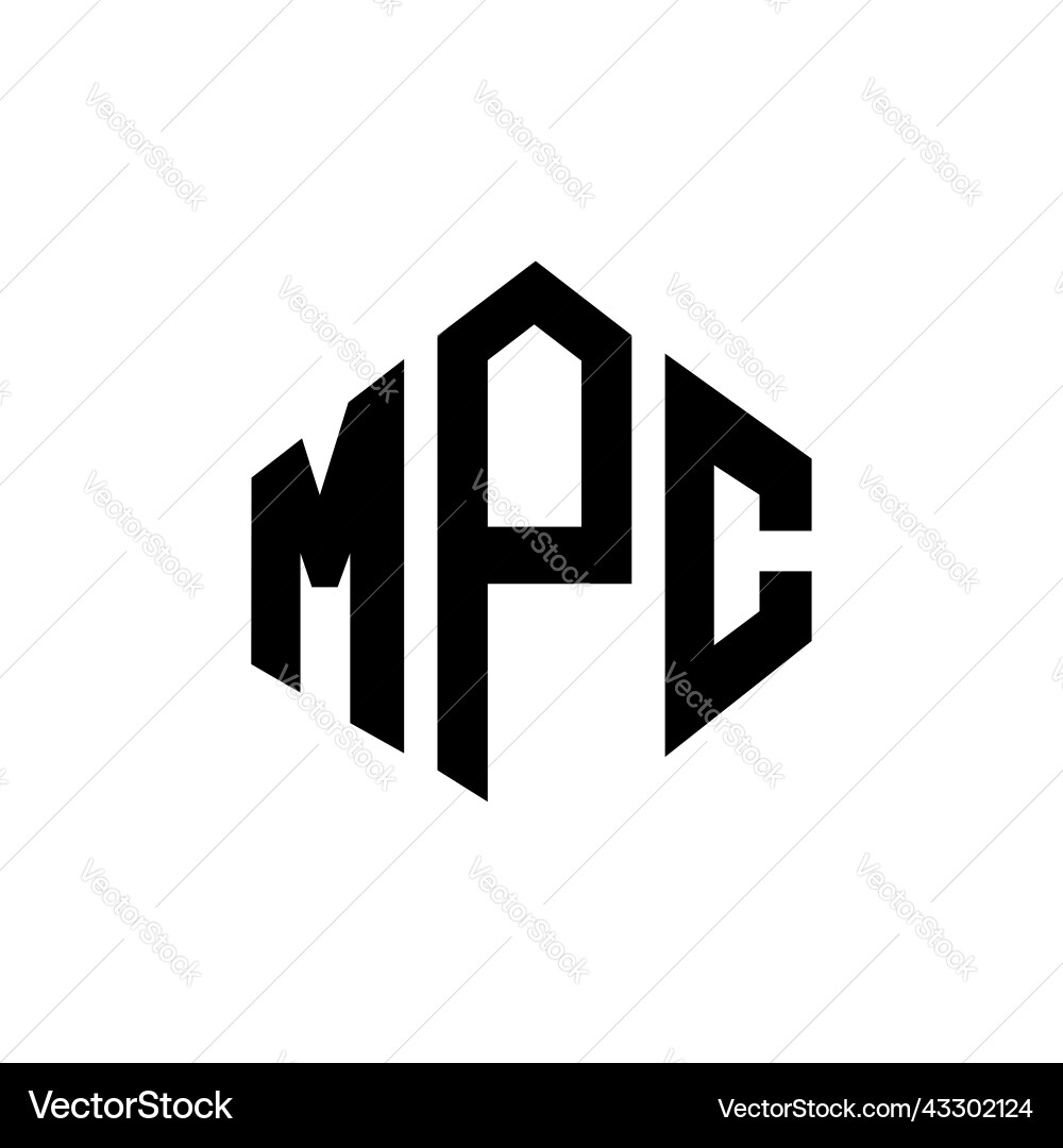 MPC Letter Logo - Polygon & Cube Royalty Free Vector