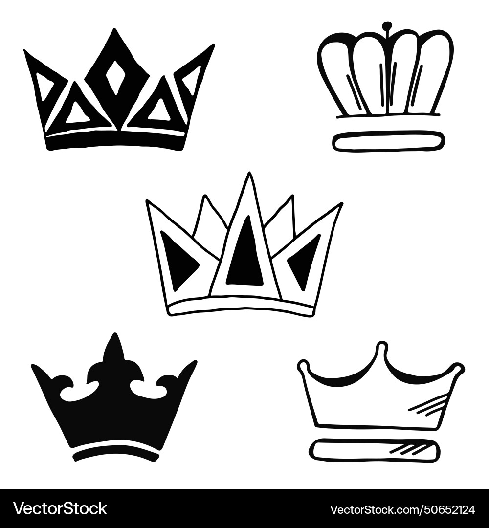 Sketch crown simple graffiti crowning elegant Vector Image